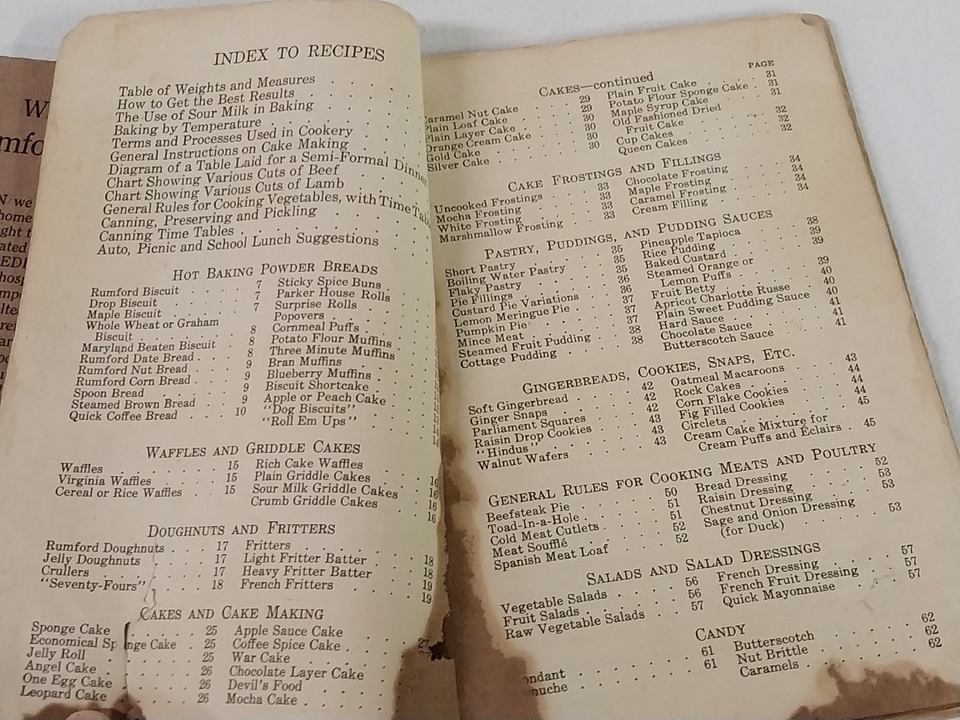 Vintage 1930 Rumford Common Sense Cook Book - Lily Haxworth Wallace | eBay