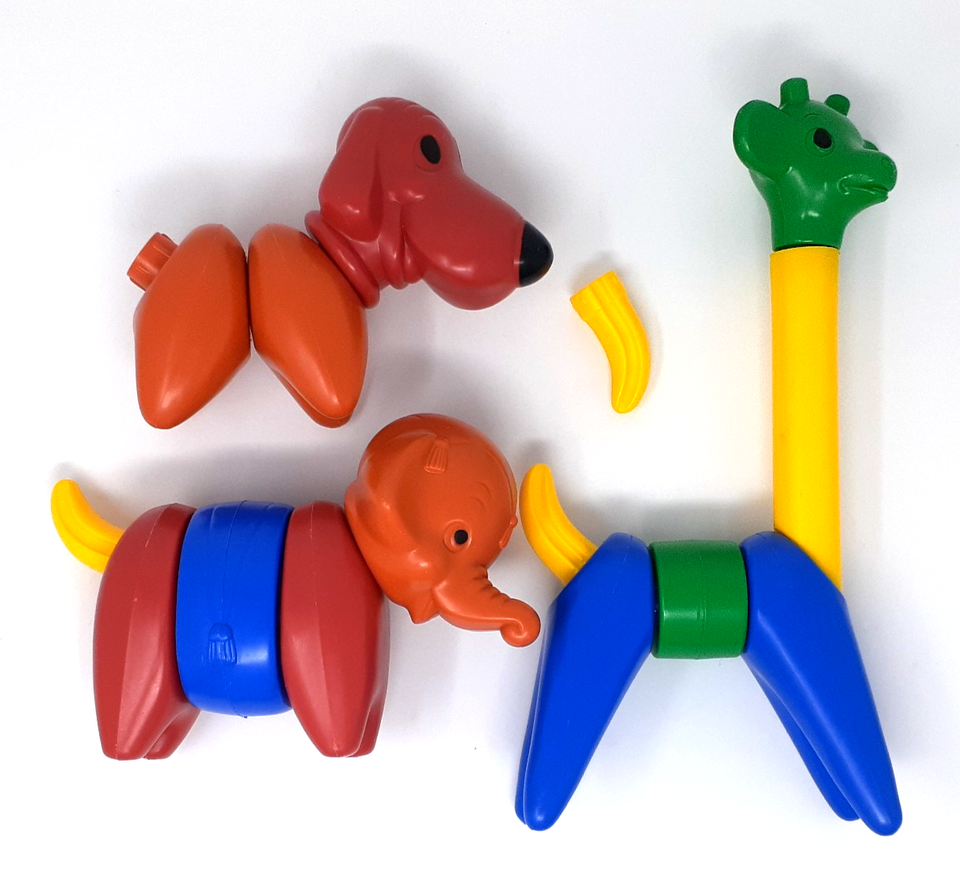 Tupperware Zoo It Yourself Tupper Toys Elephant Giraffe Dog Mix & Match ...