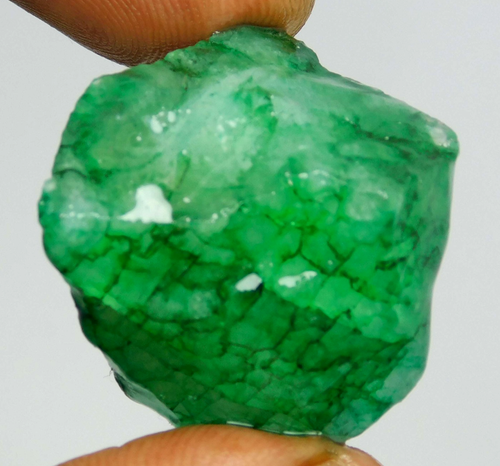 Natural 60.00 Ct Emerald Green Color Rough Zambian Loose Gemstone O ...