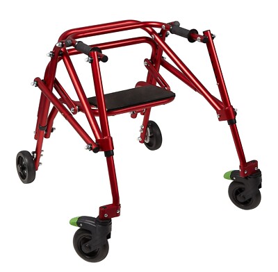 4 Wheel Pediatric Posterior Walker Gait Trainer with Seat Small Folds ...