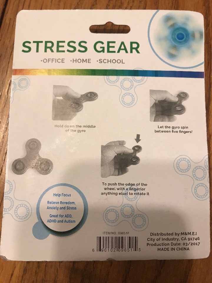 Stress Gear Spinner Yellow /Office /Home/School Ages 6+ Ships N 24h | eBay