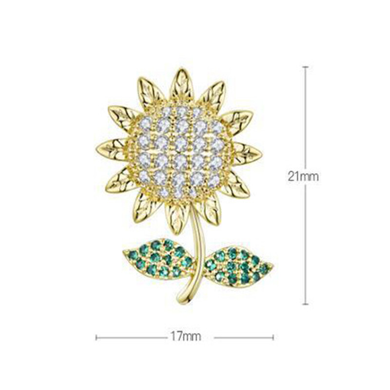 Trendy Shiny Rhinestone Sunflower Brooches Anti-light Buckle Brooch Small Pin | eBay