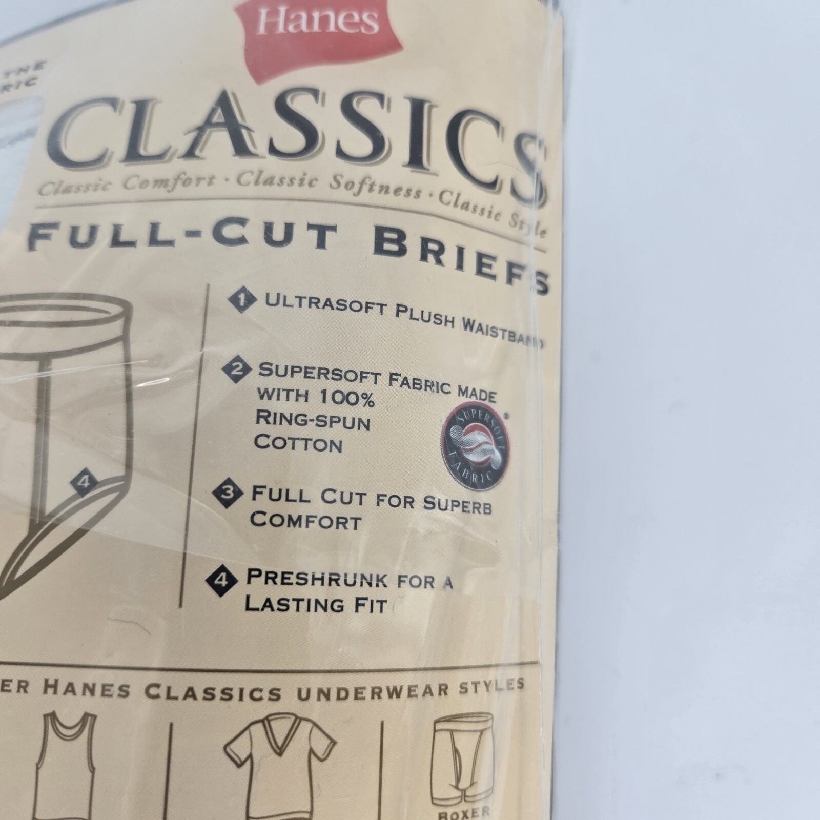 Hanes Classics Full-Cut White Briefs 3 Pack Size 44 S… - Gem