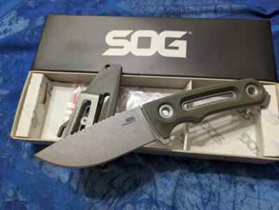 S.O.G. Provider FX 3.75" SS Drop Point Fixed Knife, Green G10 #SOG-17 ...