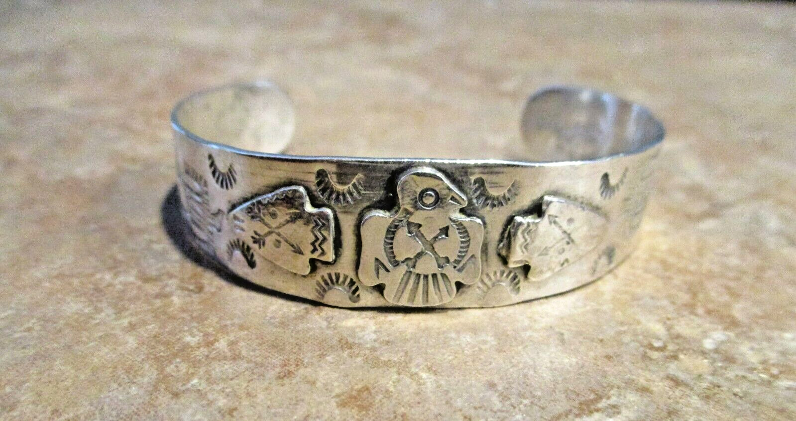 EYE CATCHING !! OLD 1950's Navajo Sterling THUNDERBI… - Gem