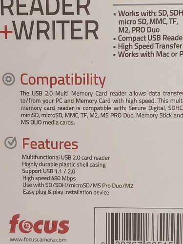 Focus All in One High Speed USB 2.0 Card Reader for sale online | eBay