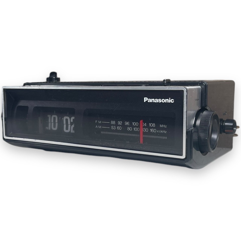 Vintage Panasonic Flip Clock FM AM Radio Alarm Black 120v 60Hz 7W Made ...