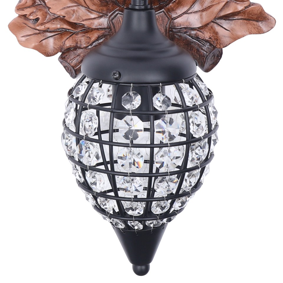 European Retro Style Wall Lamp Deer Head Crystal Antler Wall Sconce ...