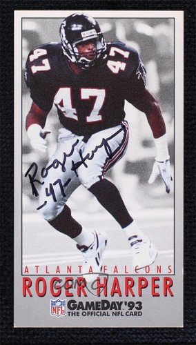 BAS 1993 Fleer GameDay Roger Harper #343 Beckett Auth Sticker Auto ...