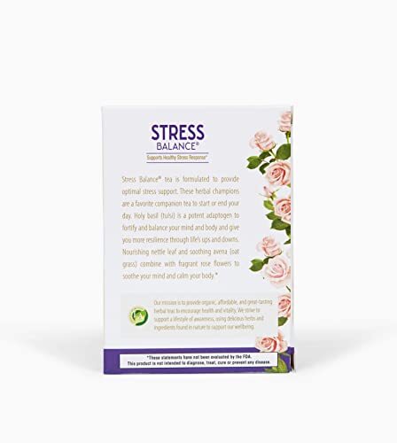 Stress Balance Tea with Calming Rose Petal, Caffeine Free, 20 Count, 1 ...