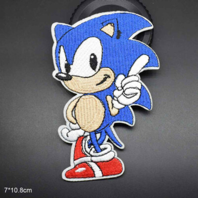 SONIC THE HEDGEHOG Iron/Sew On 4.25" x 2.75" Tall Embroidered Patch | eBay