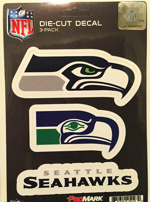 Seattle Seahawks Set of 3 Die Cut Decal Stickers Retro Logo Free ...