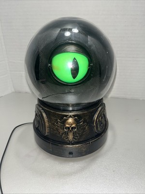 Gemmy 2016 HAUNTED ANIMATED TALKING EYEBALL CRYSTAL BALL 7” Halloween ...