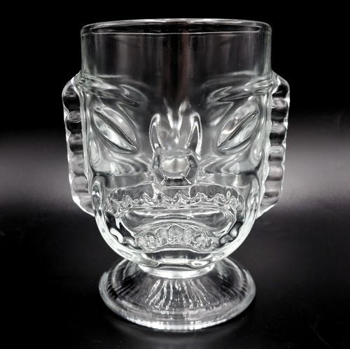 Tiki Hawaiian Happy/Sad Face Footed Cocktail Clear Glass | eBay