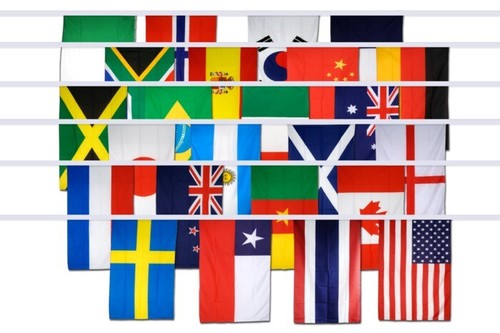 Flag chain 24 mixed flags of the world in size 15x22cm flag chain ...