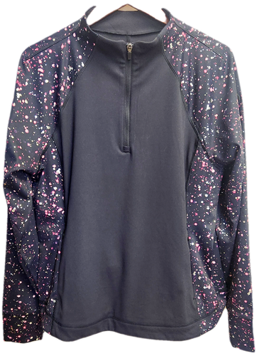 NEW T BY TALBOTS SIZE XLP PERFORMANCE HALF ZIP PULLOVER BLACK with DOTS $119.00 | eBay