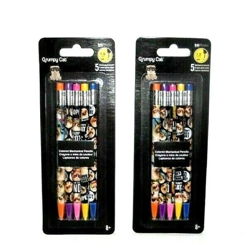 GRUMPY CAT COLORED MECHANICAL PENCILS - LOT of 2 Packs (5 in Each ...