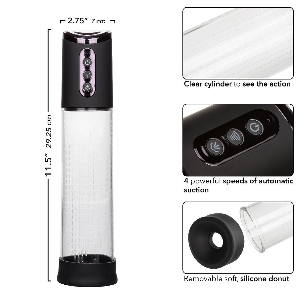 Cal Exotics Peak Rechargeable Pump Black / Clear - Automatic Penis Pump ...