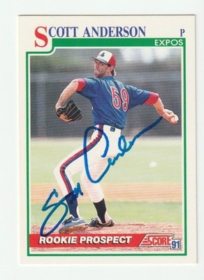 Scott Anderson Signed 1991 Score Card #734 Auto Montreal Expos ...