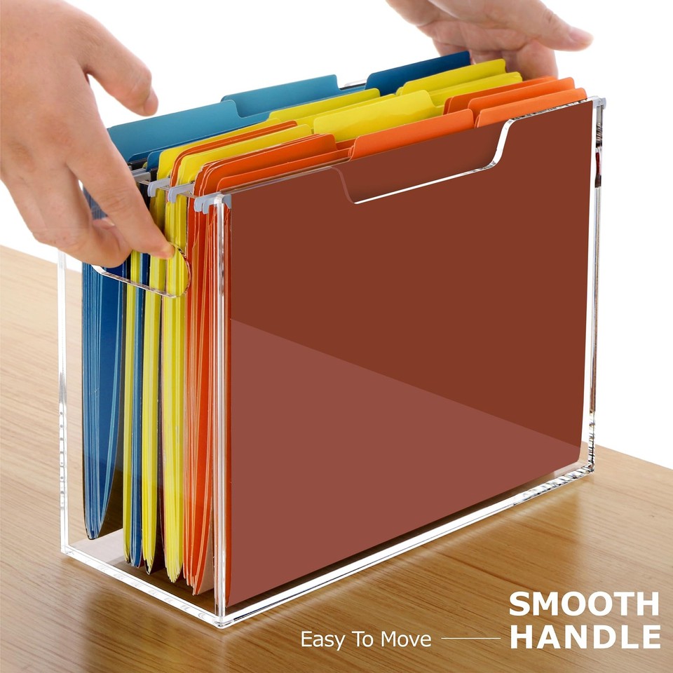 Clear File Box Hanging File Folder Organizer, Letter Size Portable ...