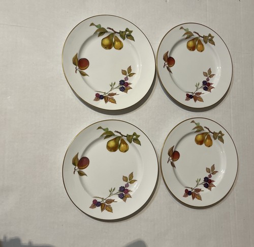 Royal Worcester Evesham Gold Rim 8 1/4" Salad Dessert Plates England ...