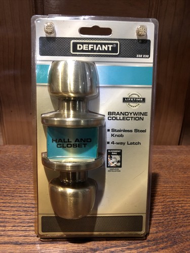 Defiant Hall Closet No Lock Interior Door Knob 332-232 Stainless Steel ...