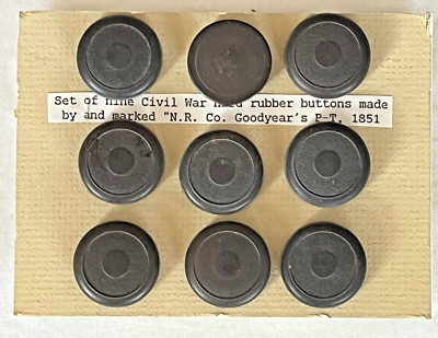 Civil War / 1851 Large Hard Rubber Buttons Marked Goodyear | eBay