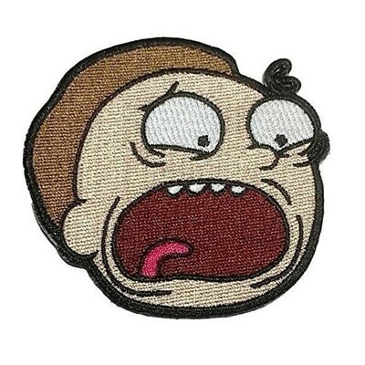 Rick And Morty Scared Face Patch Embroidered Iron On Sew Cartoon ...