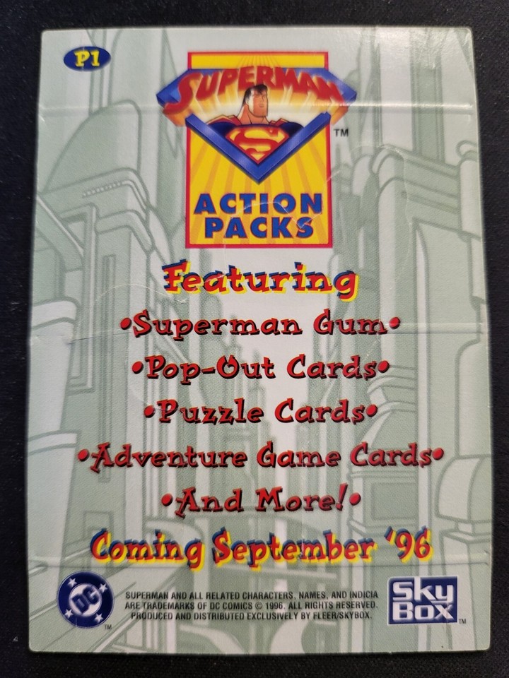 1996 Superman Action Packs Promos #P1 Superman Pop-Out Card | eBay