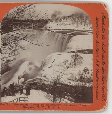 Photographer with Tripod Niagara Falls in Winter Keystone Stereoview 1901 | eBay Australia