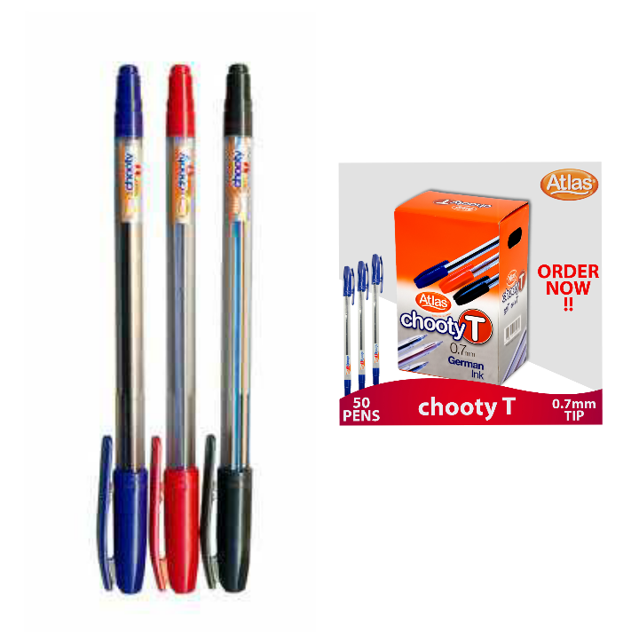 Atlas Chooty Ballpoint 50 Pen Pack (Blue, Black, Red) free shipping | eBay