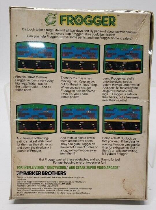 Parker Brothers Frogger Video Arcade Game Cartridge Intellivision ...