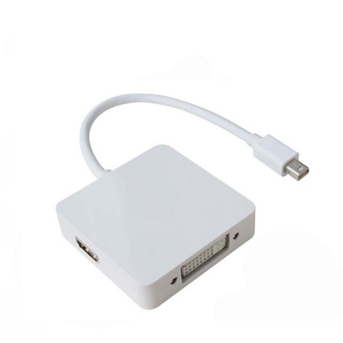3in1 Thunderbolt Mini DP Display Port to HDMI DVI VGA Adapter Cable For ...