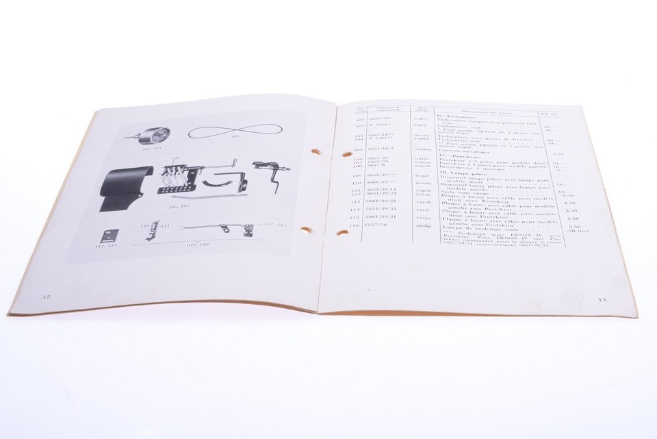 ZEISS ERNON IV PROJECTOR SPARE PARTS PRICE GUIDE BOOKLET FRENCH 120 | eBay