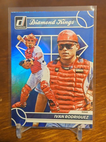 2023 Donruss Baseball Diamond Kings Base Holo Blue #3 Ivan Rodriguez ...