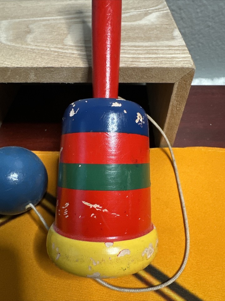 Vintage Kids Stick Cup & Ball on String Toss Catch Game | eBay