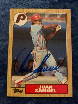JUAN SAMUEL AUTOGRAPHED 1987 TOPPS BASEBALL CARD | eBay