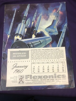 1960 Missiles Flexonics 12 Month Calendar plus Artwork By R.C. Swanson | eBay