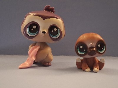 Littlest Pet Shop *Lot of 2* LPS Dozer Dryden #3807 Big Sloth #2-107 ...