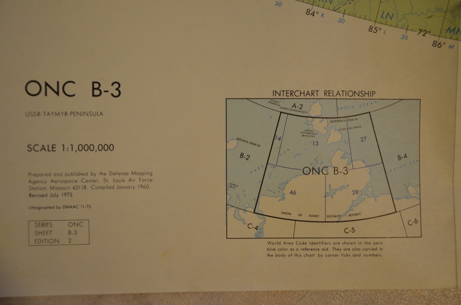 OPERATIONAL NAVIGATION CHART ONC B-3. U.S.S.R. TAYMYR. MAPPA AEREI ...