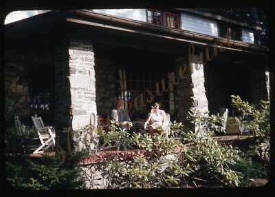 Woman Smoking Cigarette Front Porch 35mm Slide 1950s Red Border ...