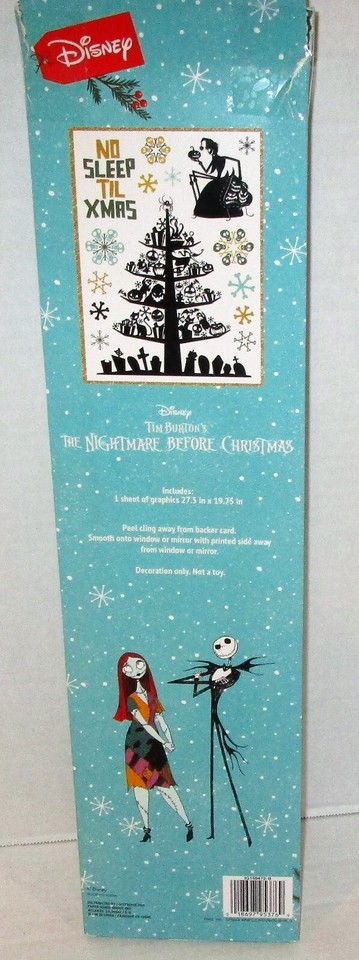 DISNEY'S THE NIGHTMARE BEFORE CHRISTMAS Christmas Peel & Stick Window ...
