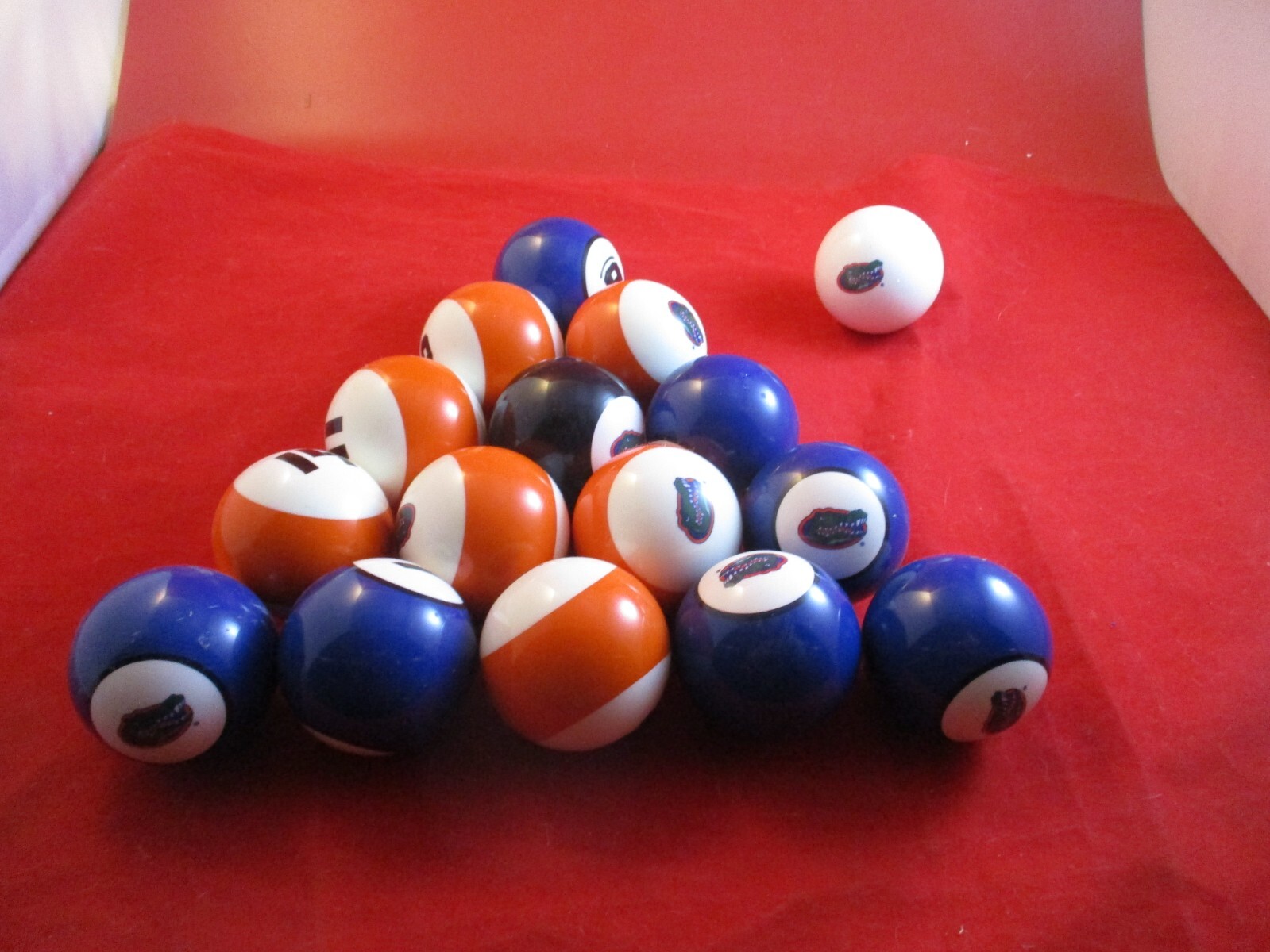 University of Florida Gators Billiard Balls Set Orange & Blue Pool Ball ...