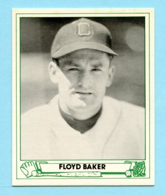 1947 Playball Baseball Card # 12 Floyd Baker 1985 TCMA Reprint - White ...