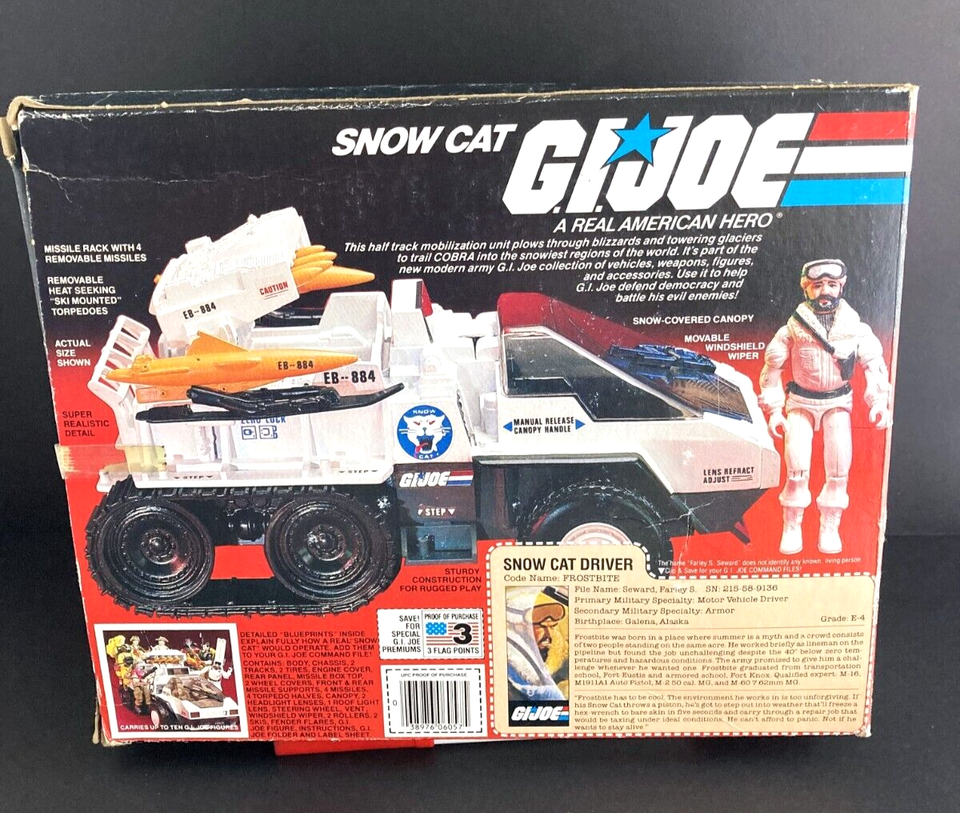 Gi Joe Snow Cat 1985 Vintage 100% Complete + Frostbite action Figure ...