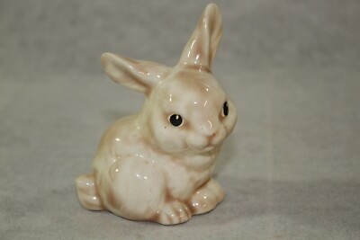 vintage 3in Easter Brown/white rabbit ceramic collectible figurine | eBay