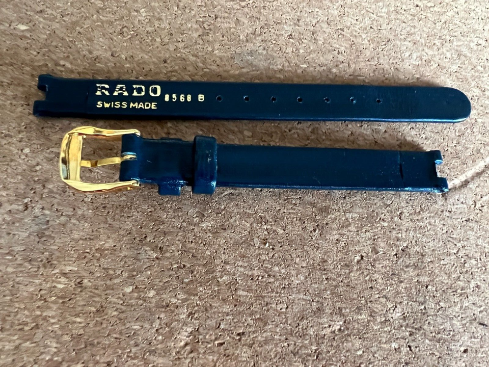 Rado Blue Leather Strap 10mm Rado Golden Buckle 8568B | eBay