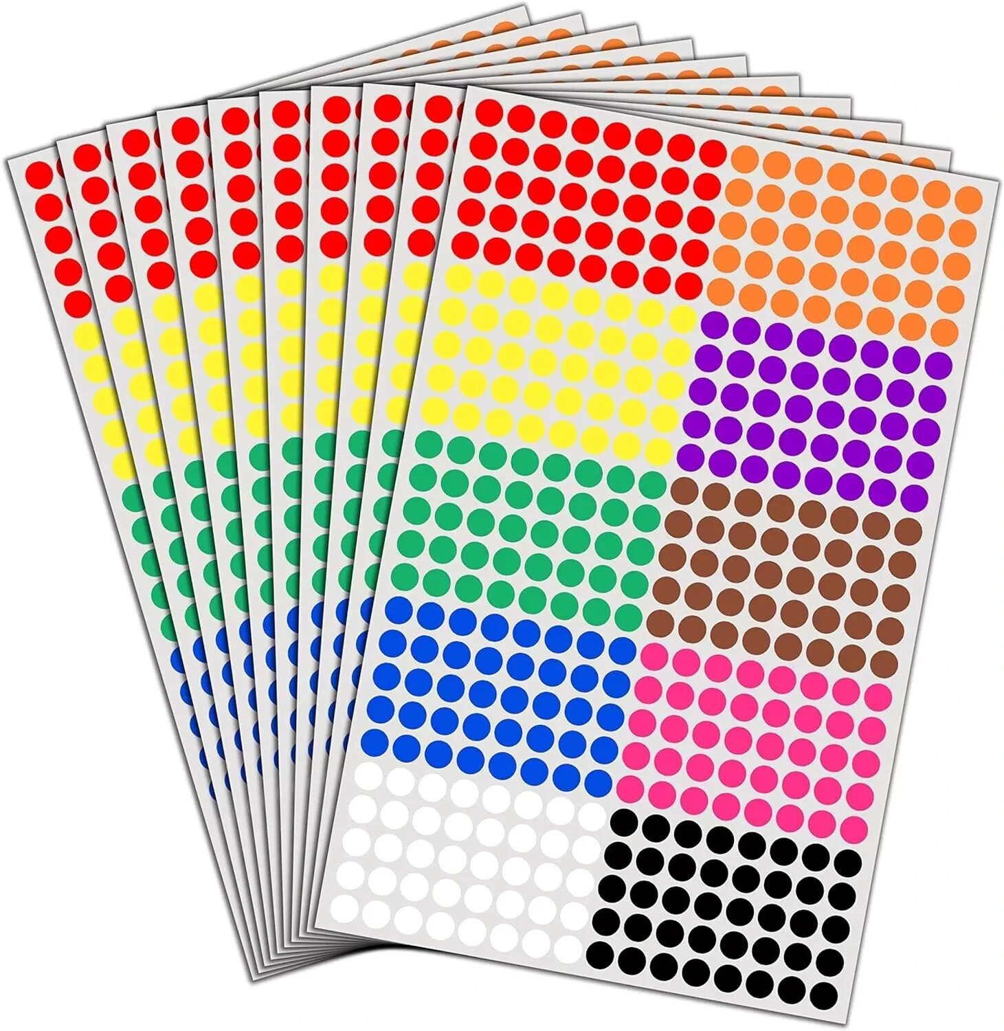 6000 Pack 1/4" Small Colored Dot Stickers Round Labels - 10 Colors | eBay