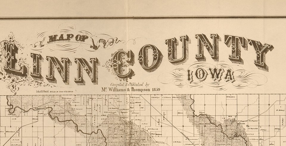 1859 Map of Linn County Iowa | eBay