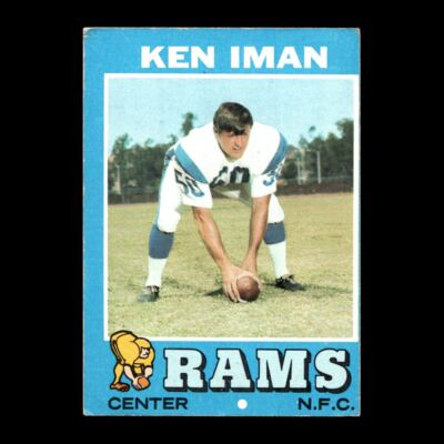 Ken Iman 1971 Topps Rookie Los Angeles Rams #68 Vintage Football LOOK ...